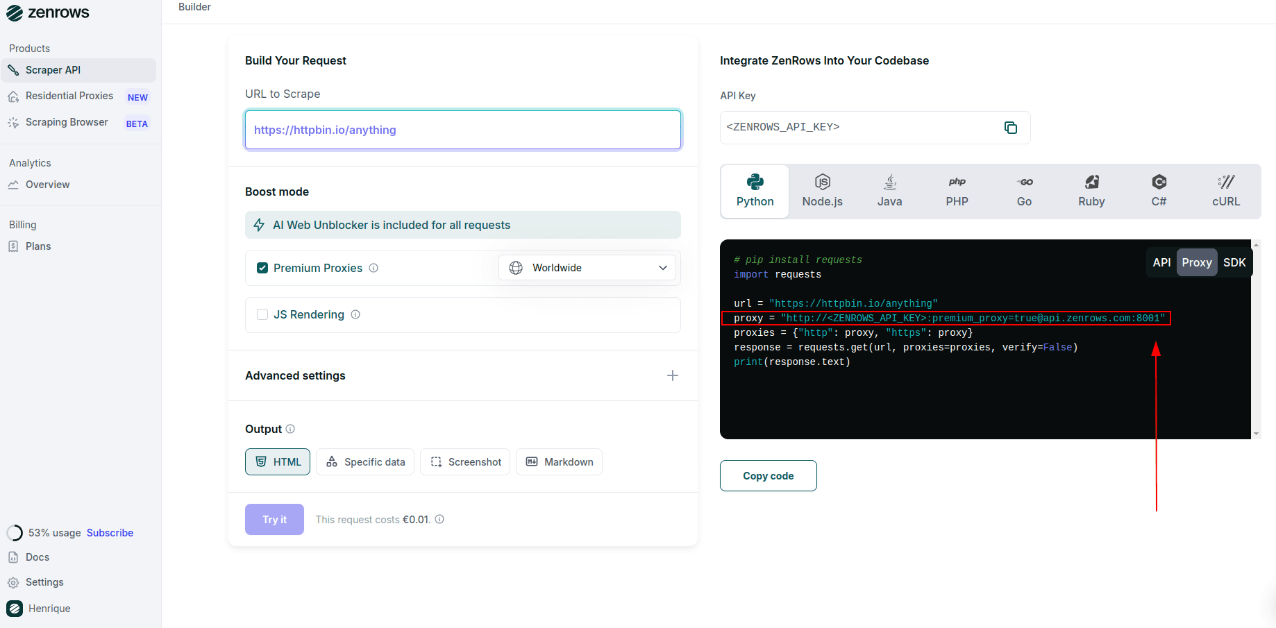 How To Integrate Scrapy With Zenrows Zenrows Docs